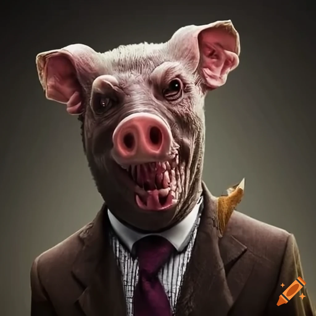 Satirical illustration of greedy businessmen in rat suits on Craiyon