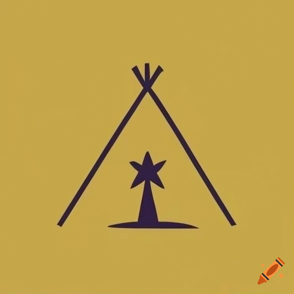 Logo design of a yellow star with a tipi on Craiyon