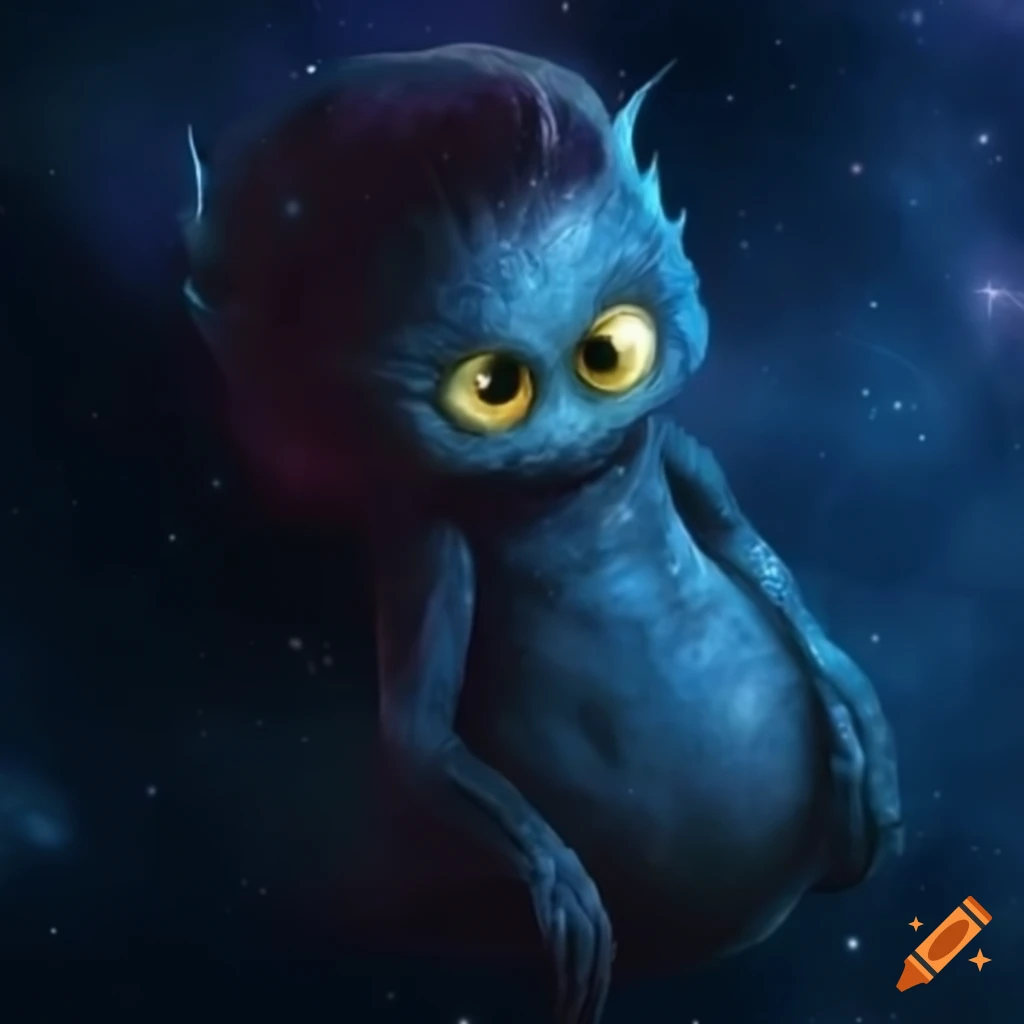 Friendly monster in outer space on Craiyon