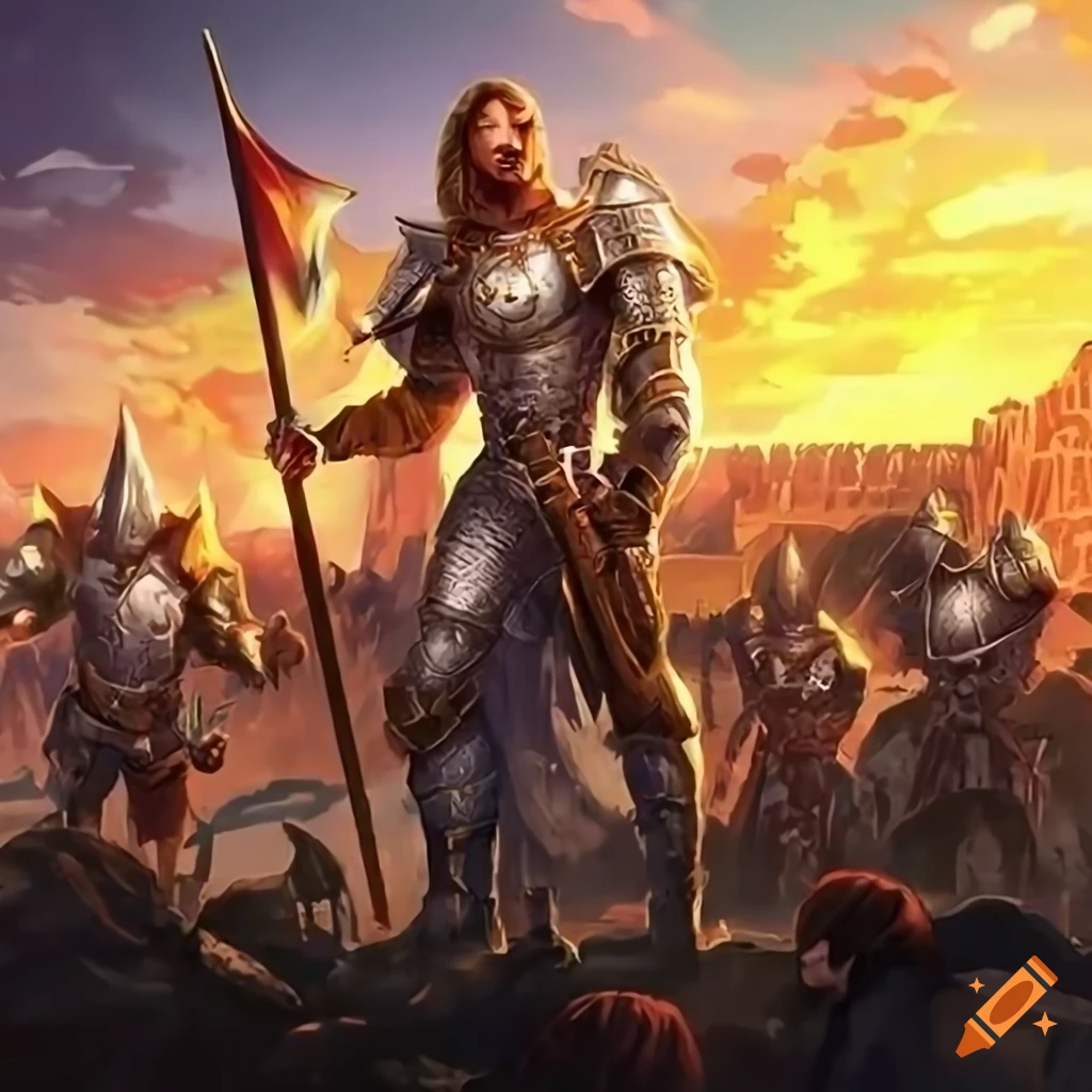 Epic battle of human knights attacking a castle on Craiyon