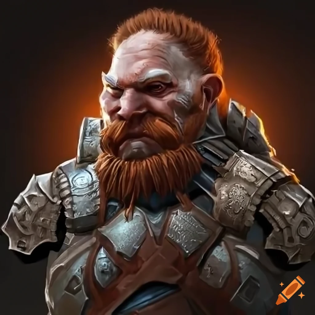 Hyperrealistic artwork of mountain dwarves in steel armor on Craiyon