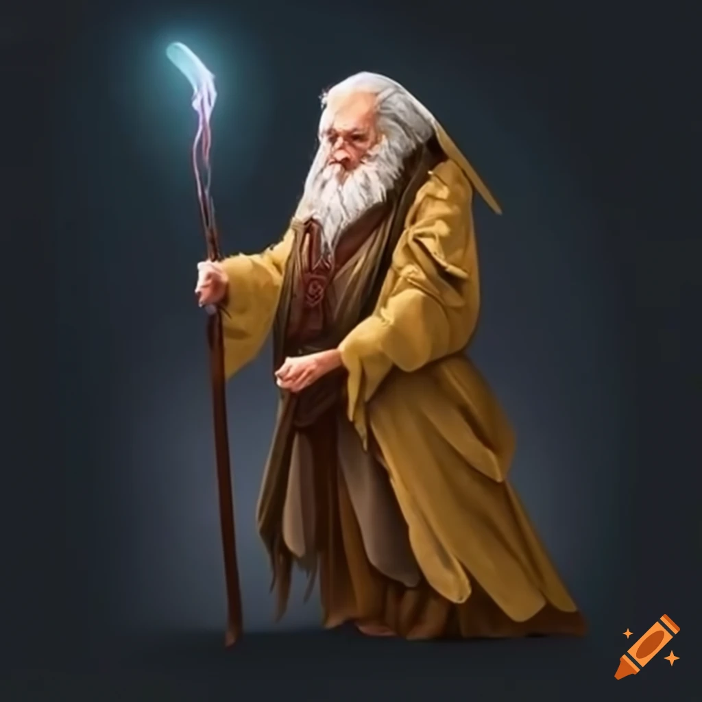 Wizard with sword on Craiyon