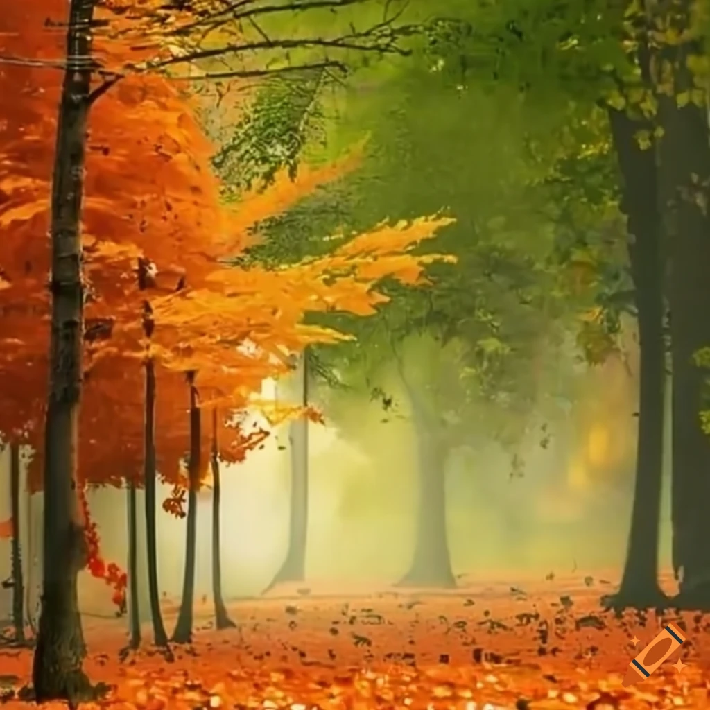 Photo de l'automne sous la pluie on Craiyon