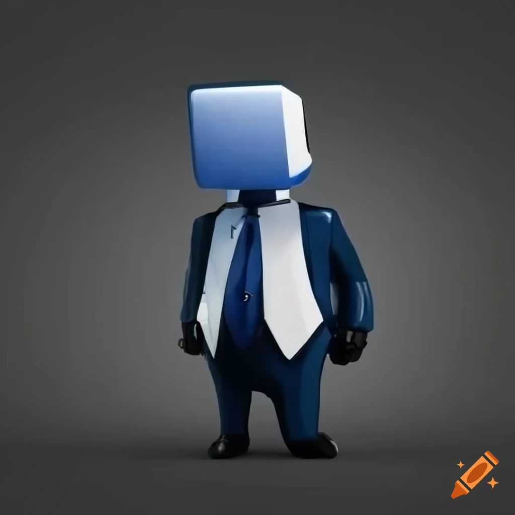 Conceptual artwork of a figure with a monitor head on Craiyon