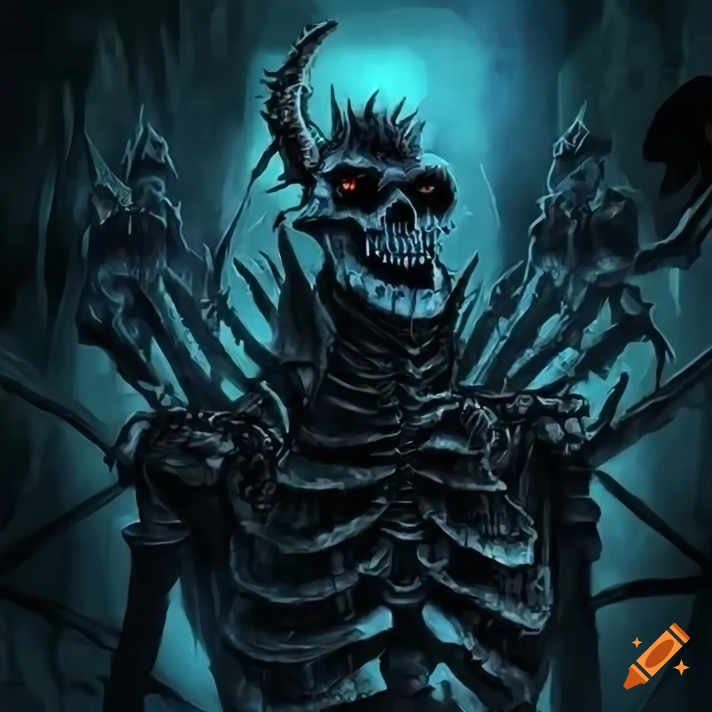 Dark art of marching skeleton army on Craiyon