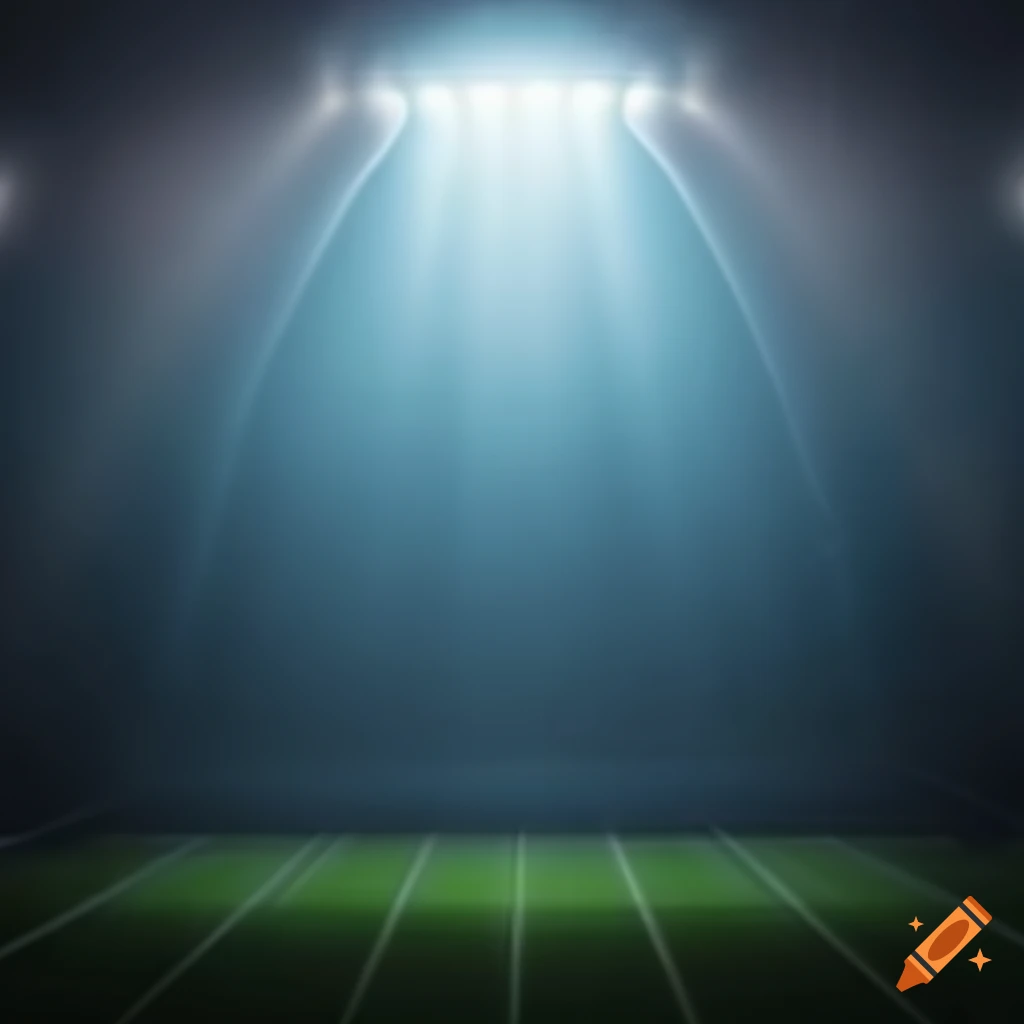 Background for a 2d game. football field, with sky above on Craiyon