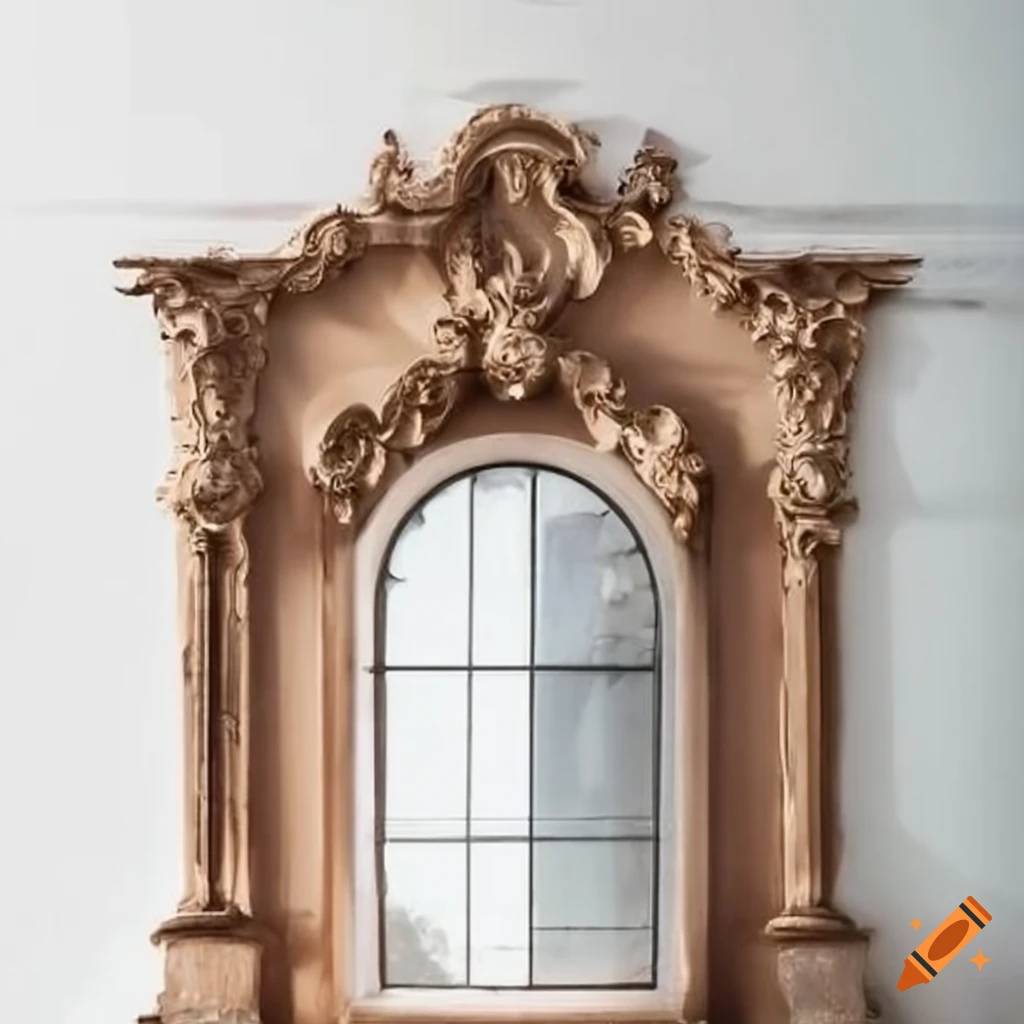 Rococo window pillars on sides of an altar