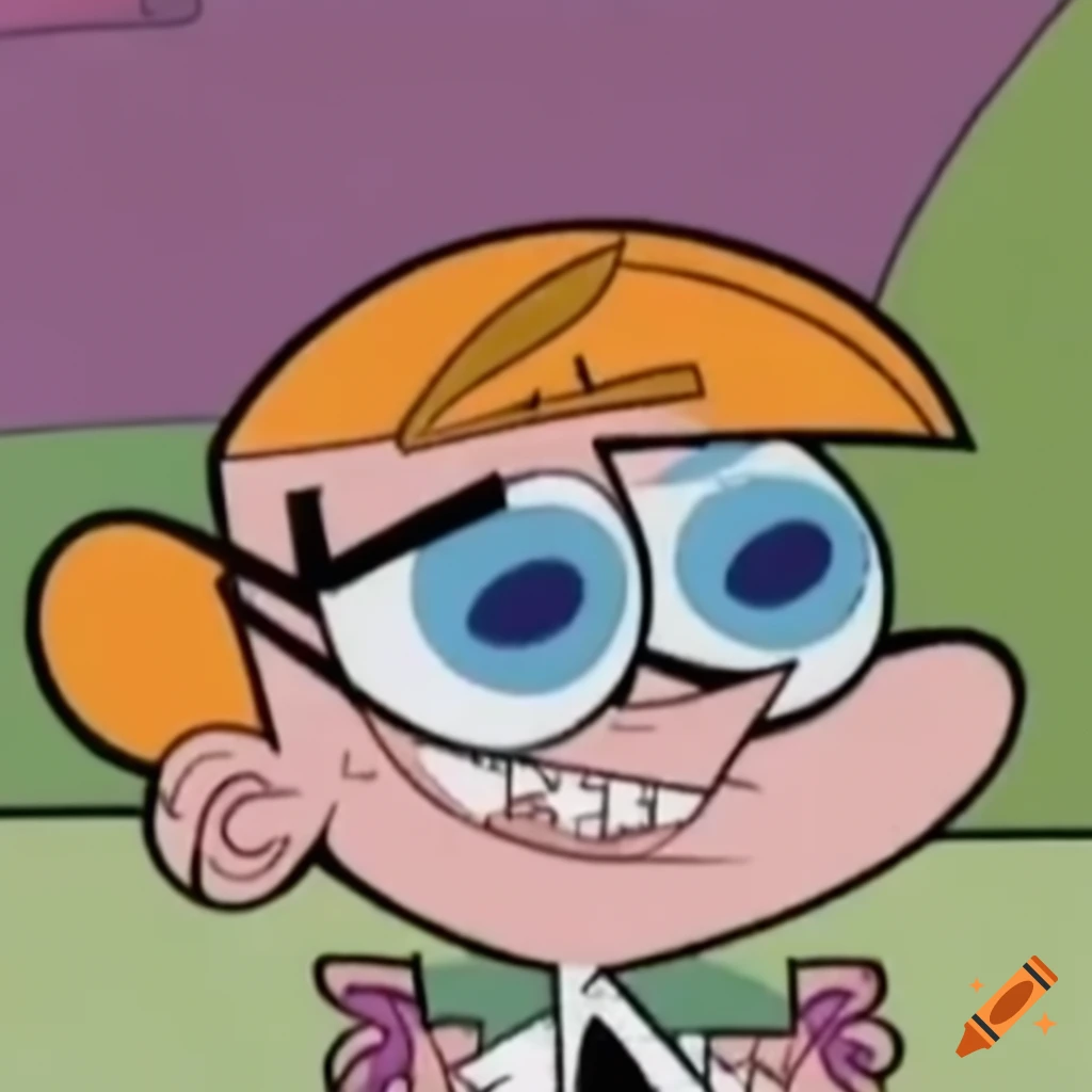 Dexter's front face meme cartoon character on Craiyon