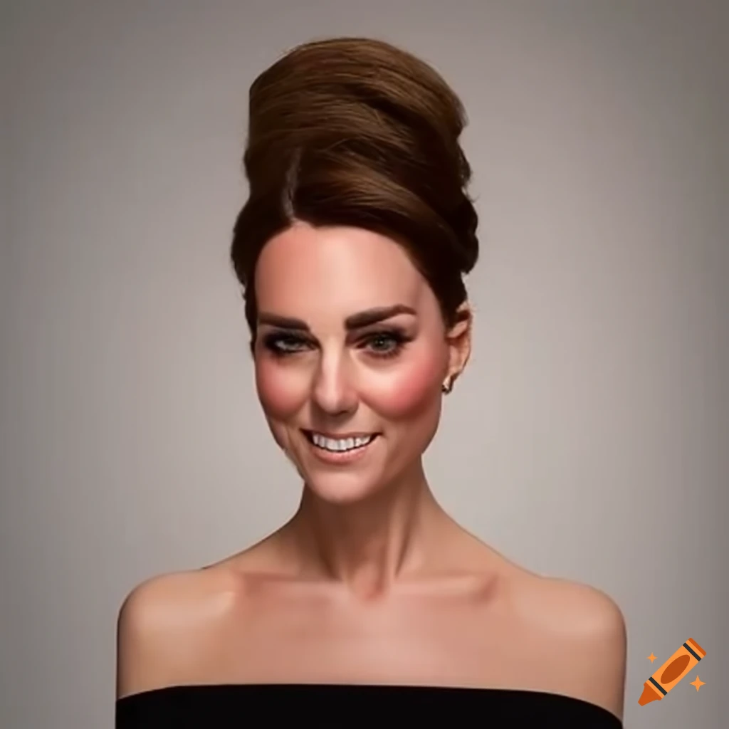 Kate middleton styling head with stylist trimming her hair on Craiyon