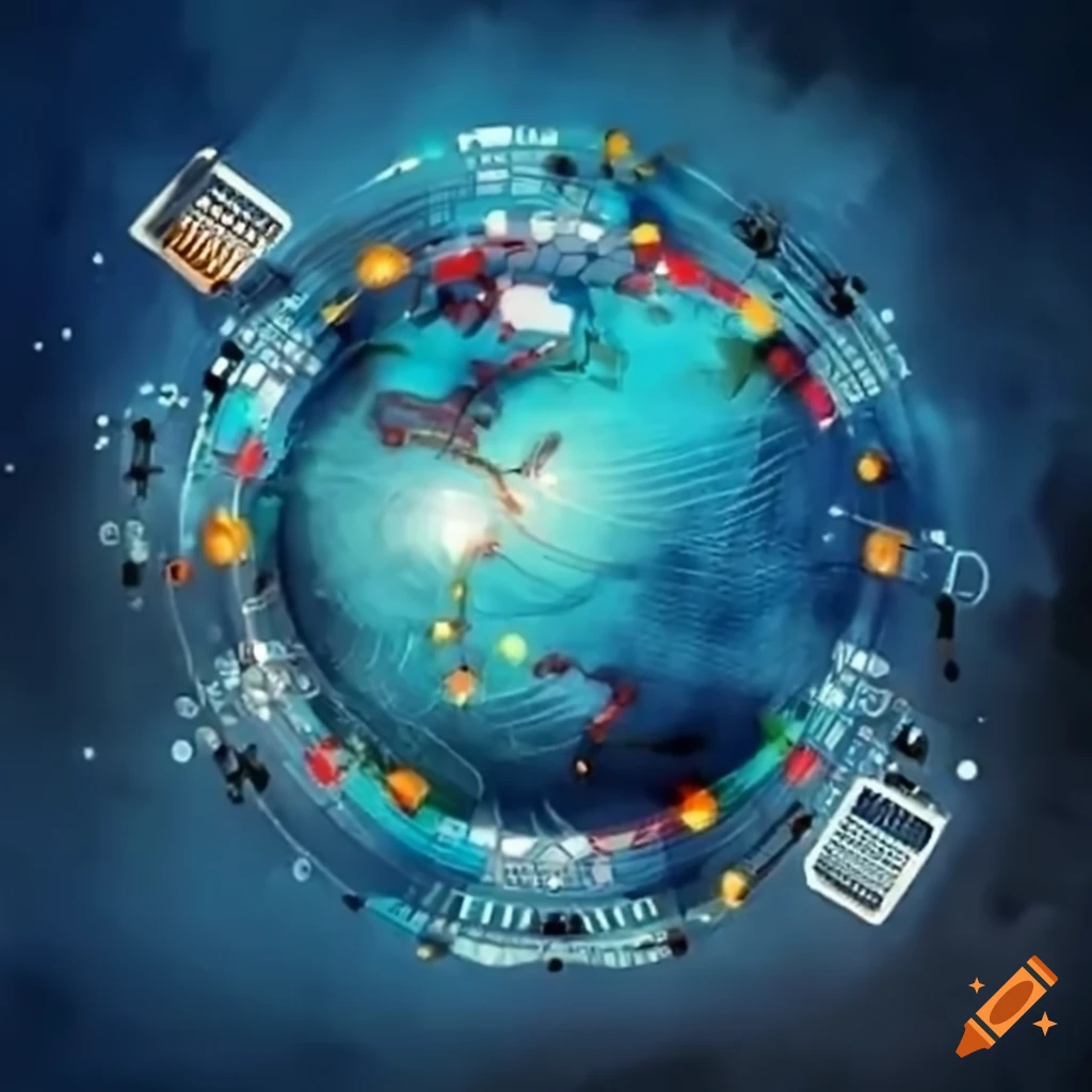 Ultra-realistic depiction of TCP/IP network connections on Craiyon