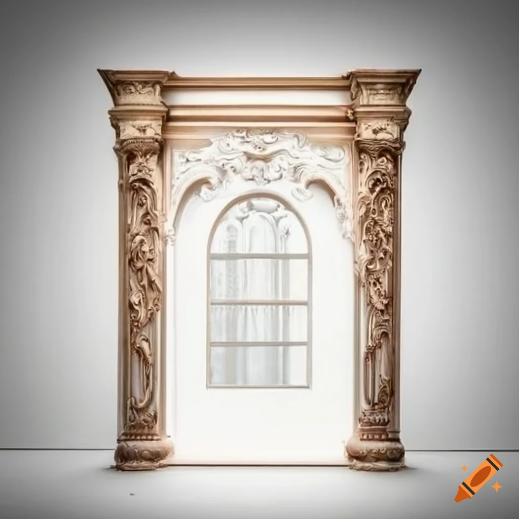 Rococo interior with ornate pillars and altar on Craiyon