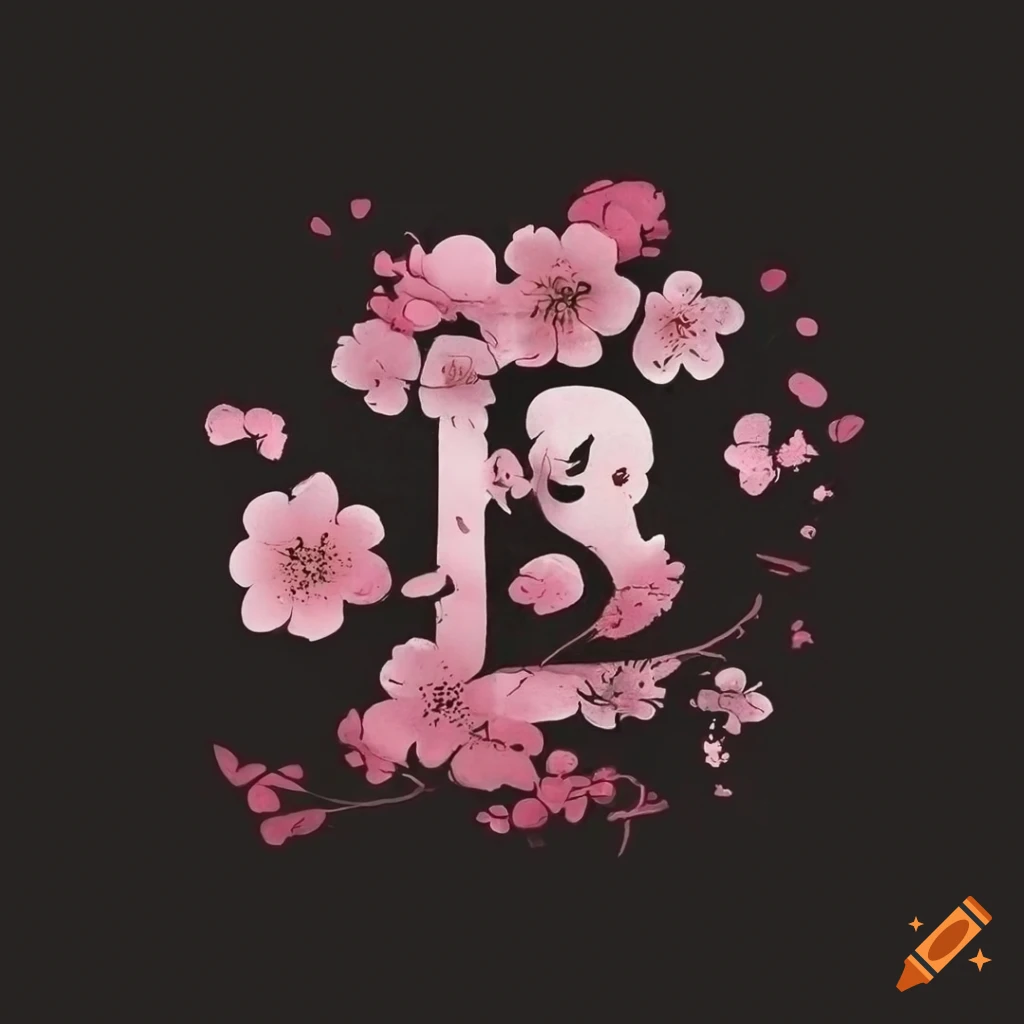 Elegant logo of Blissful Sakura brand with cherry blossoms on Craiyon
