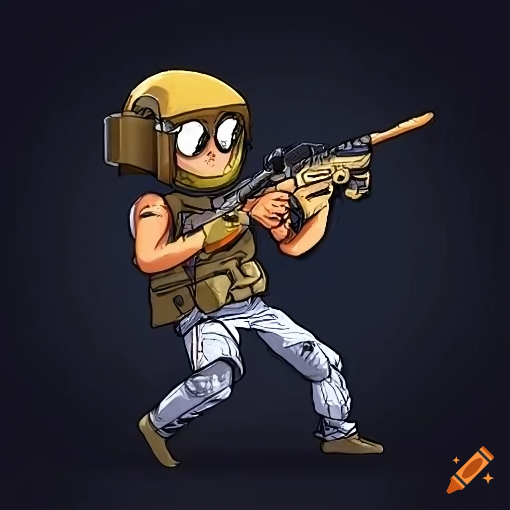 Cartoon illustration of a professional cs:go player with the nickname ...