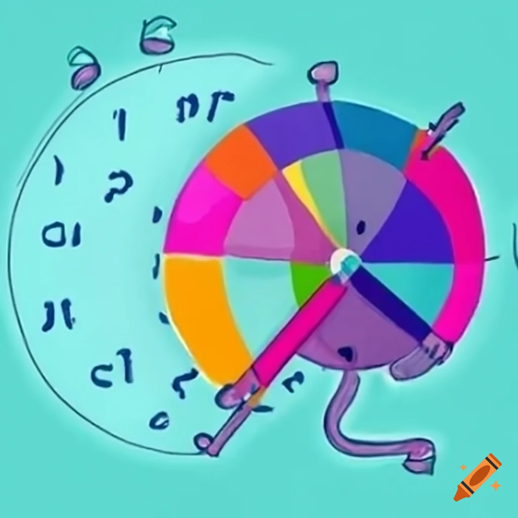 Illustration of a clock showing an hour on Craiyon