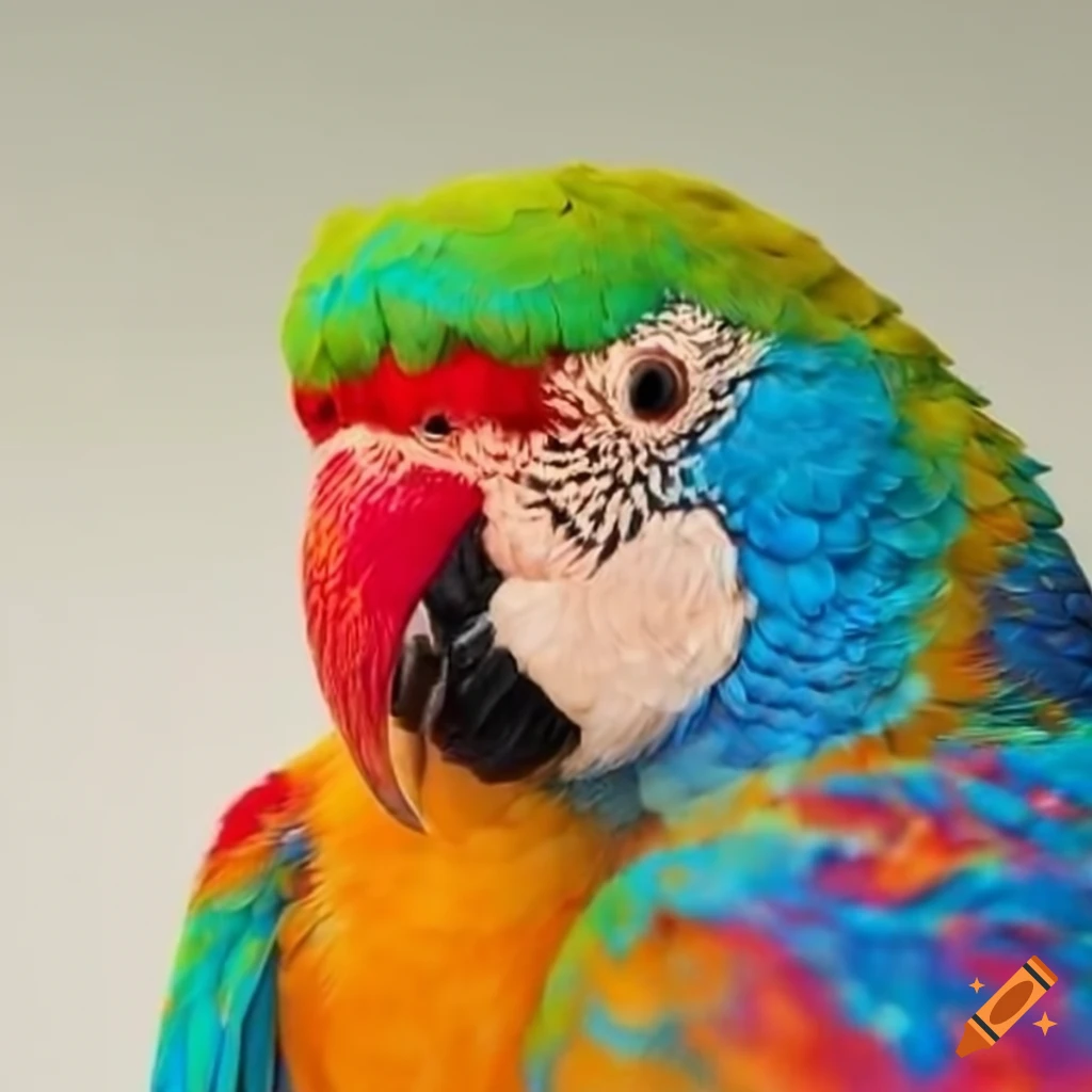 Colorful parrots artwork