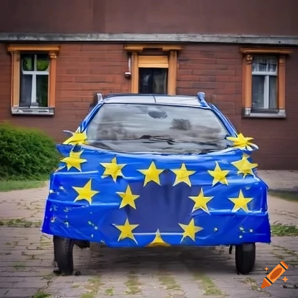 European union flag car on Craiyon