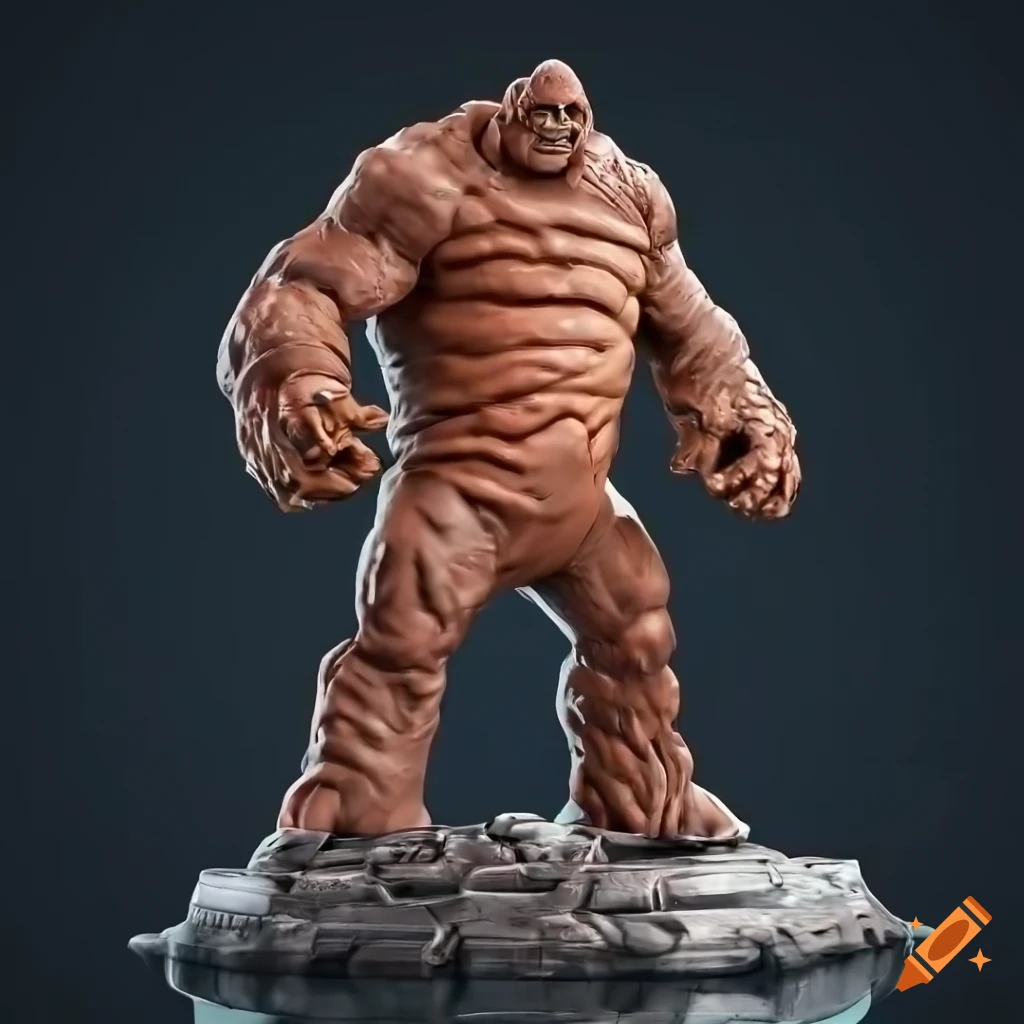 Colorful Clayface statue in cinematic lighting on Craiyon