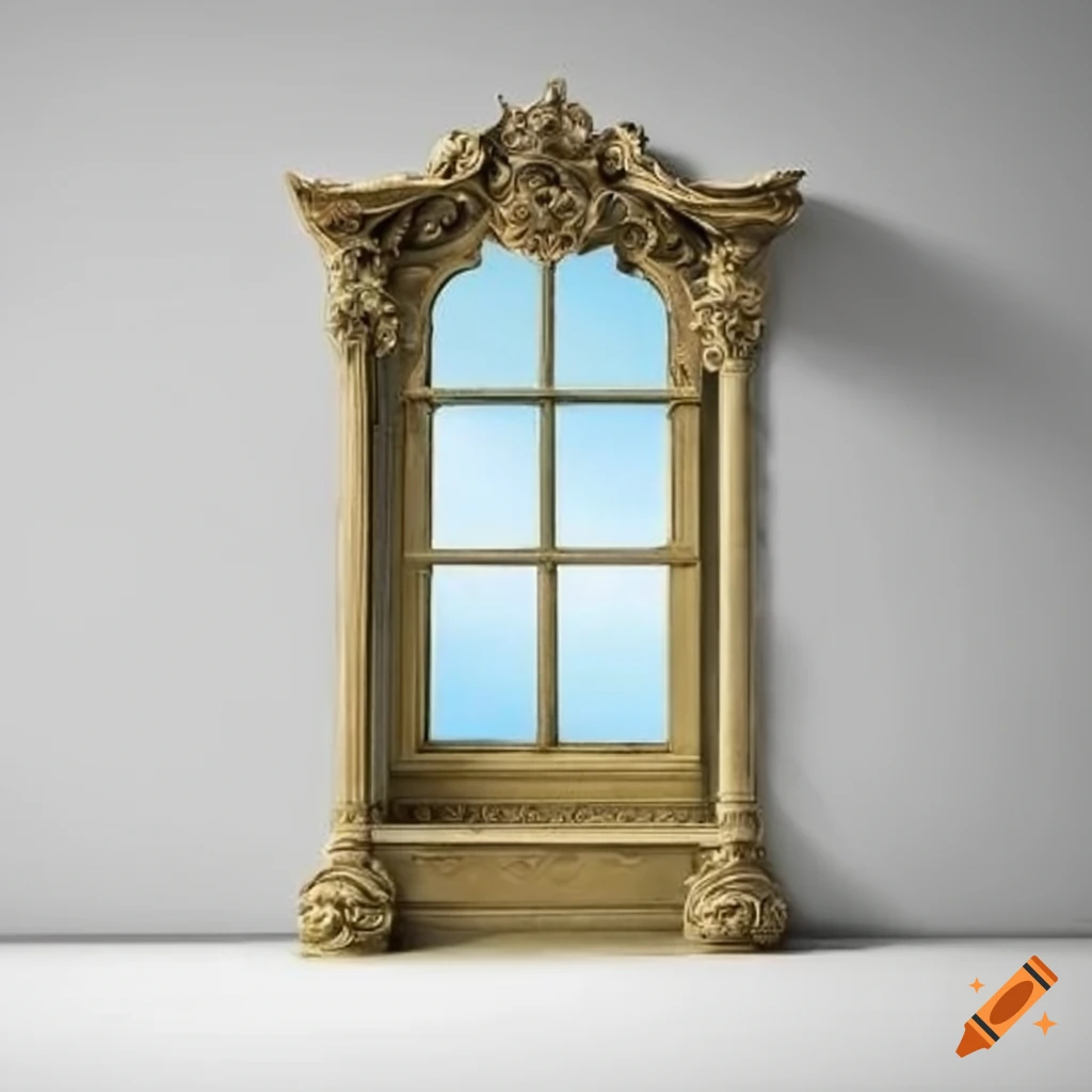 Rococo architecture with an altar between window pillars on Craiyon