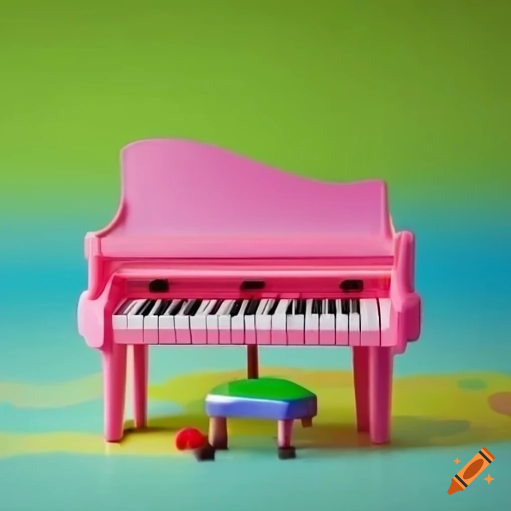 Pink plastic piano on Craiyon