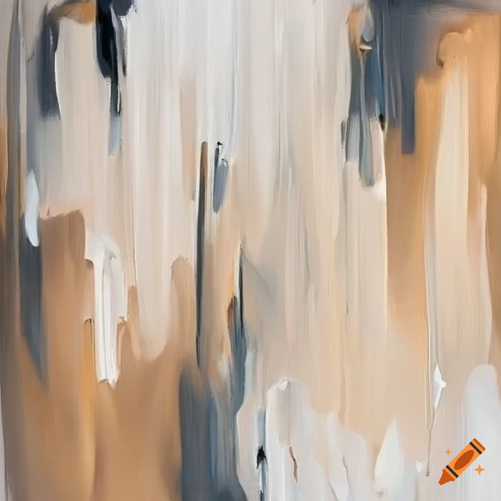 Minimalist beige and white abstract painting