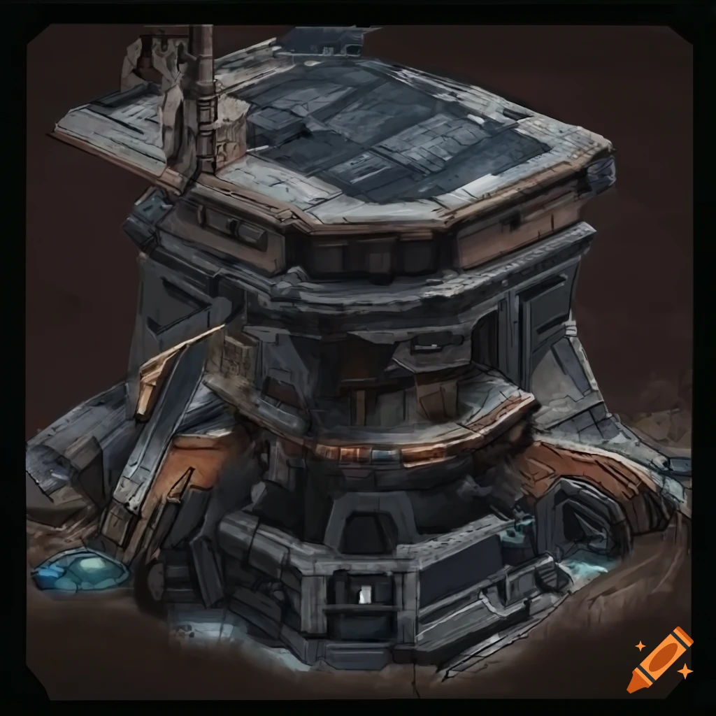 Intricate modular isometric location concept art on Craiyon