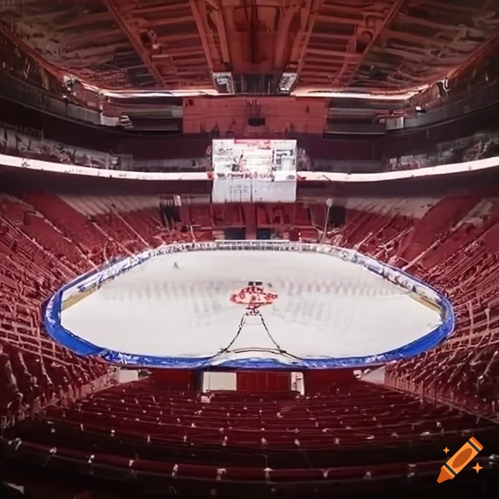 Seating bowl of an ice hockey arena on Craiyon
