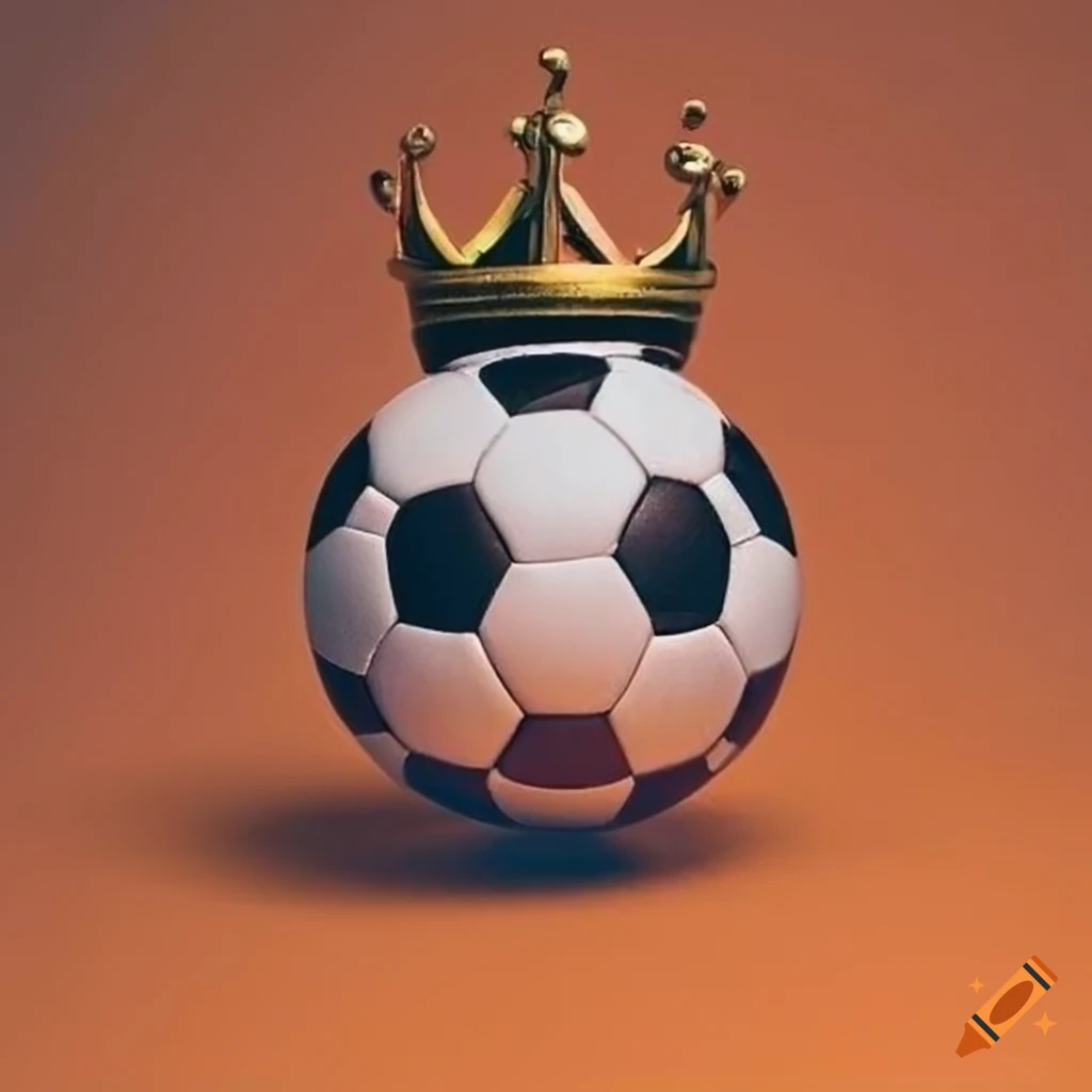 Minimalistic football ball with a crown design on Craiyon