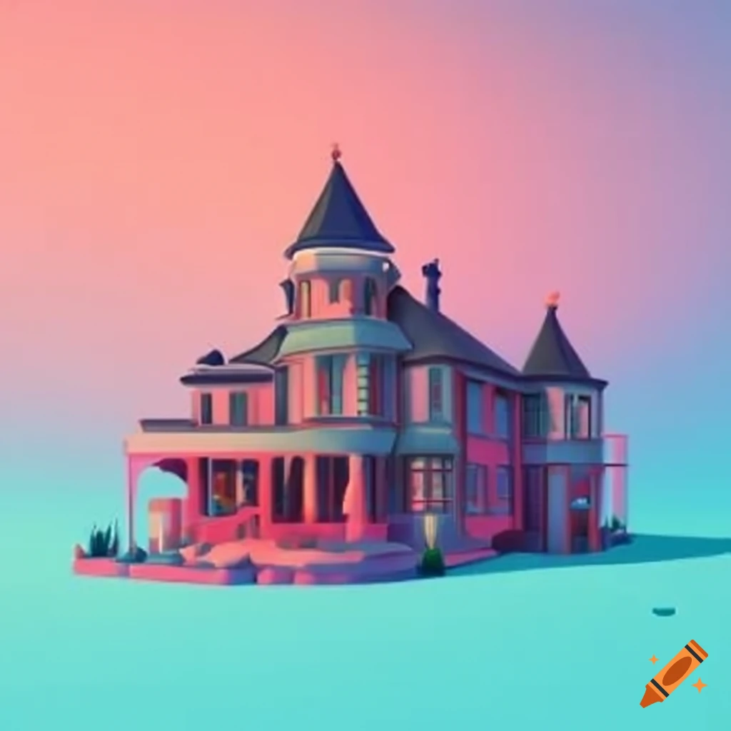 3d rendering of a majestic victorian villa