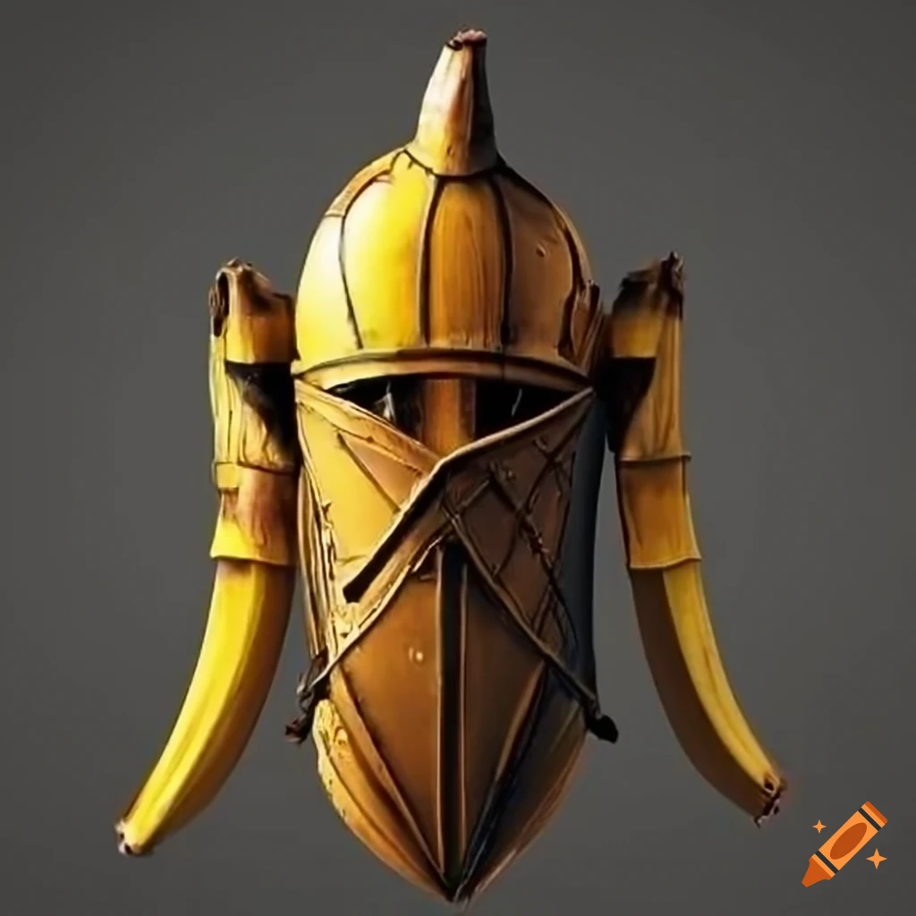 Humorous banana in armor