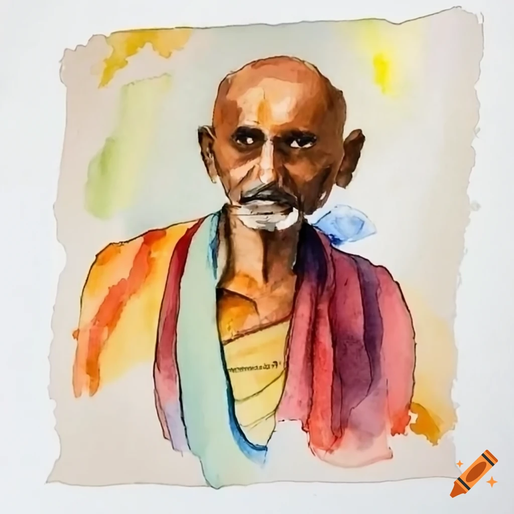 Image of ghandi in deep thought