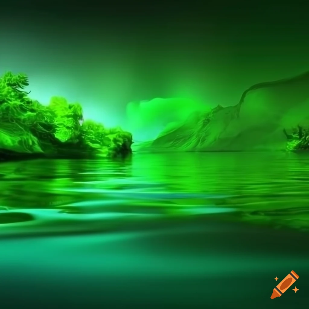 3d green wallpaper on Craiyon