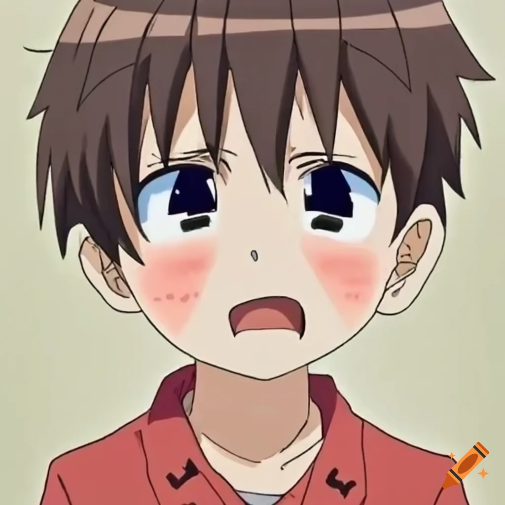 Shy anime kid blushing on Craiyon