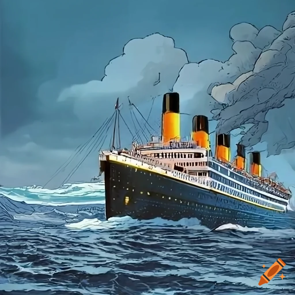 Cover of manga titanic on Craiyon