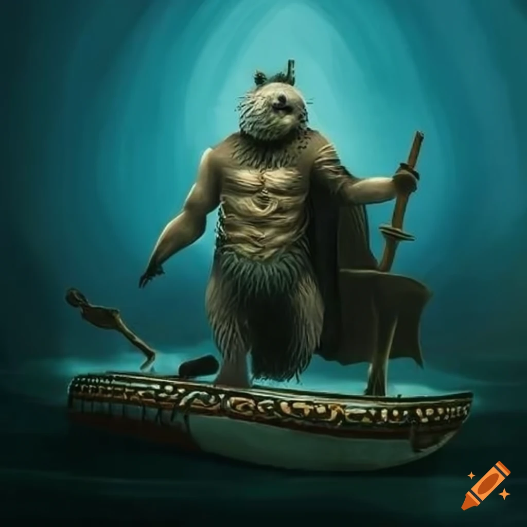 Otter knight illustration on Craiyon