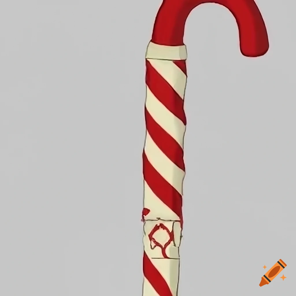 Red and cream striped cane of Kappa Alpha Psi Fraternity on Craiyon