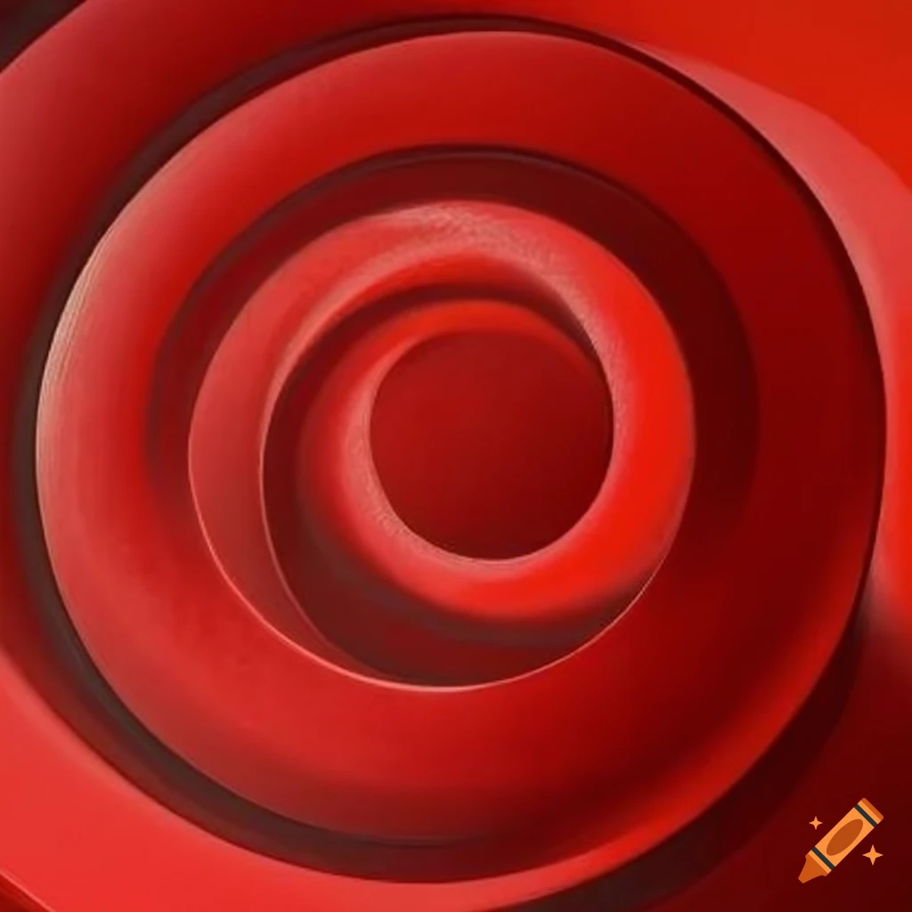 Vibrant red intersecting shapes artwork