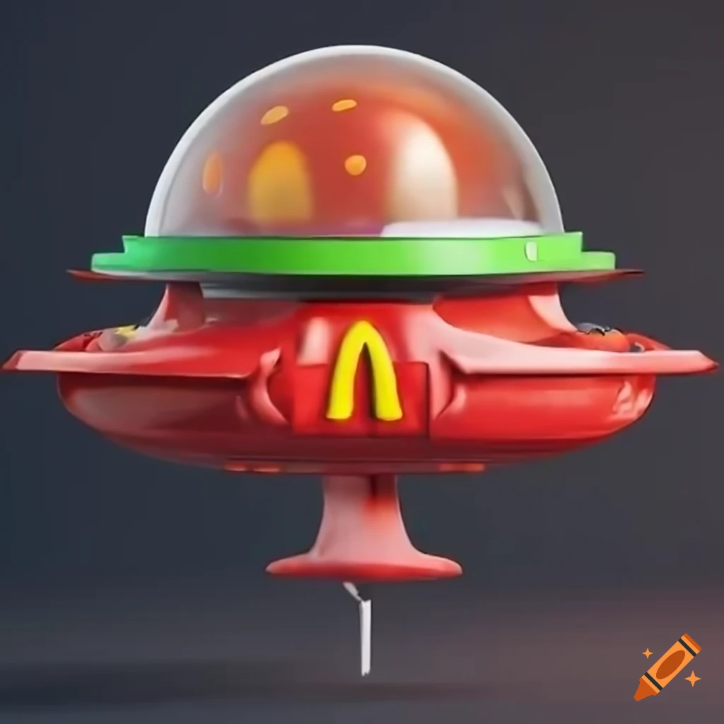 Mcdonald's ufo with alien clown mascot on Craiyon