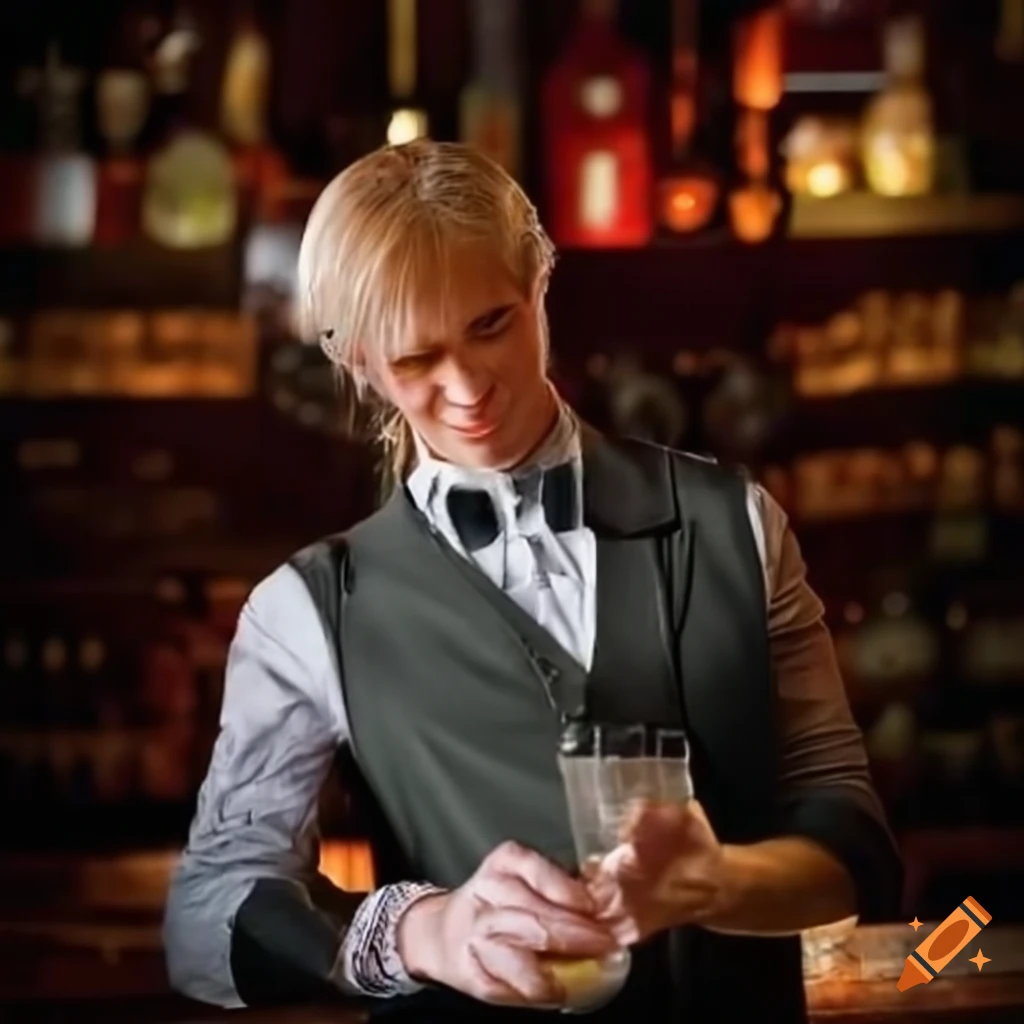 Bartender pouring a drink on Craiyon