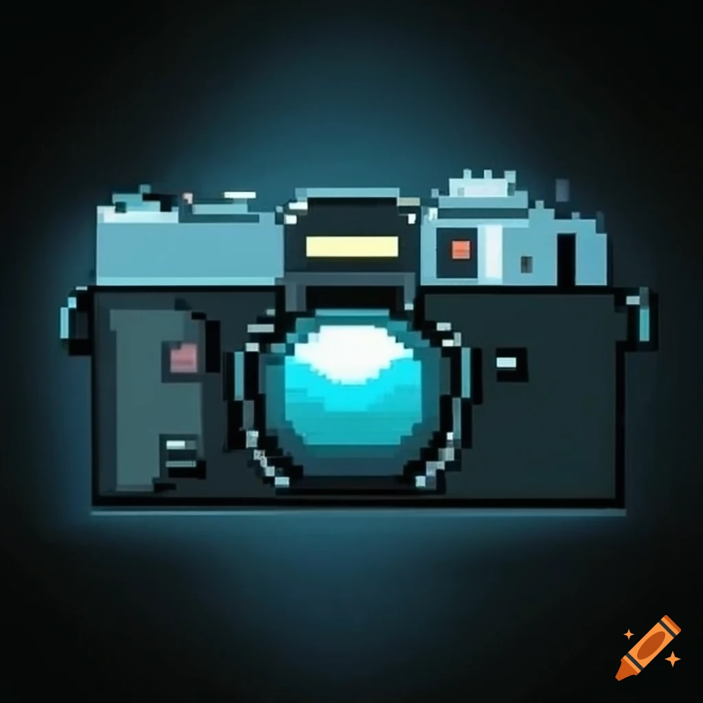 Pixelated image of a photographer with a camera on Craiyon