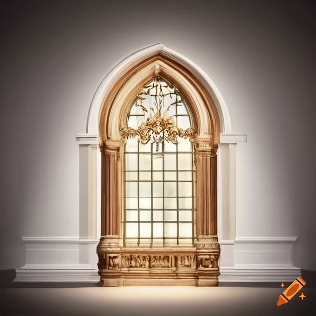 Renaissance rococo altar with pillars and window