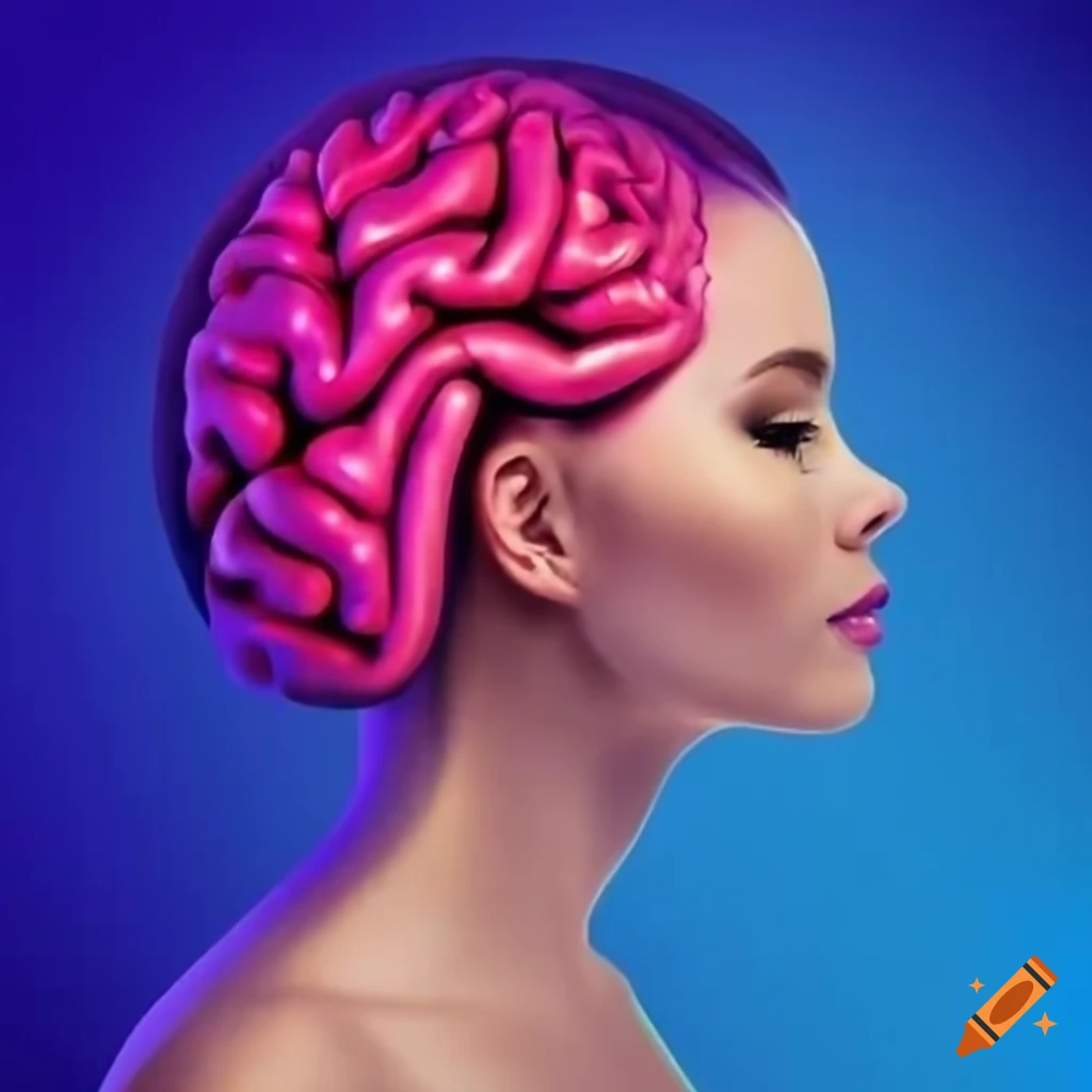 Empowered woman forming strong connections in her brain on Craiyon