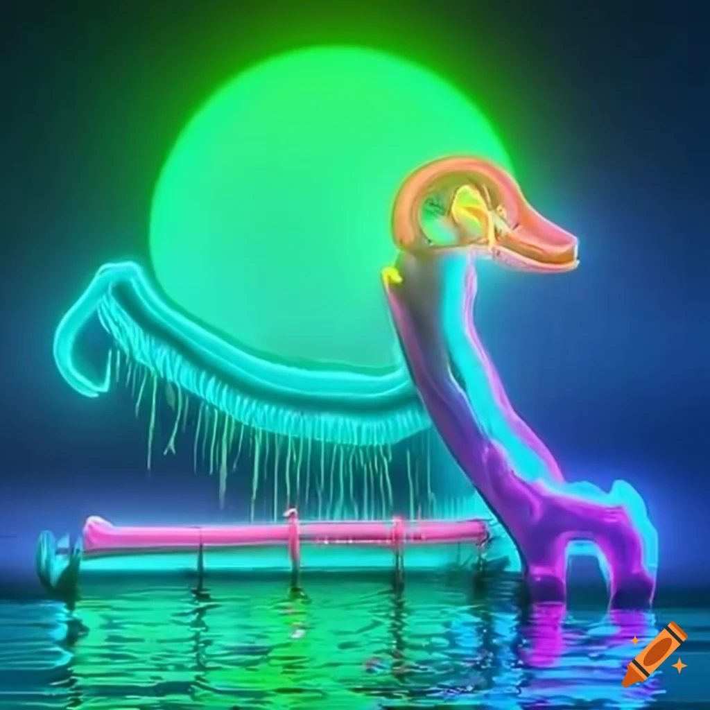 Neon log water ride on Craiyon