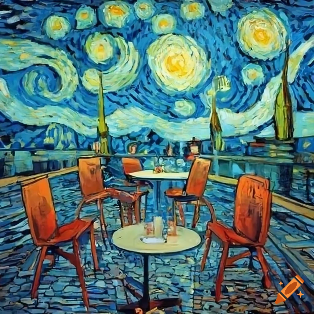 Van gogh-style celebration of technology leaders on Craiyon