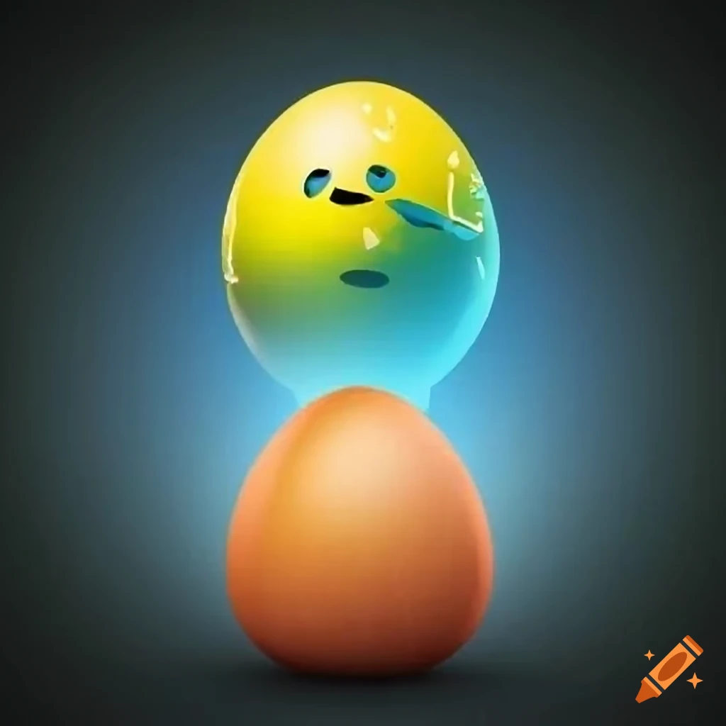 Illustration of an angel with an egg-shaped head on Craiyon