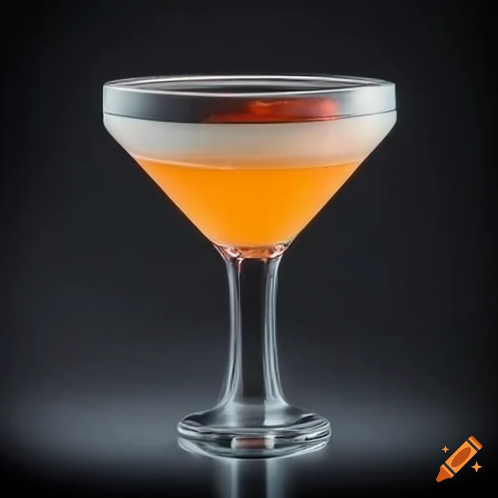 Two-layered cocktail in a glass on Craiyon
