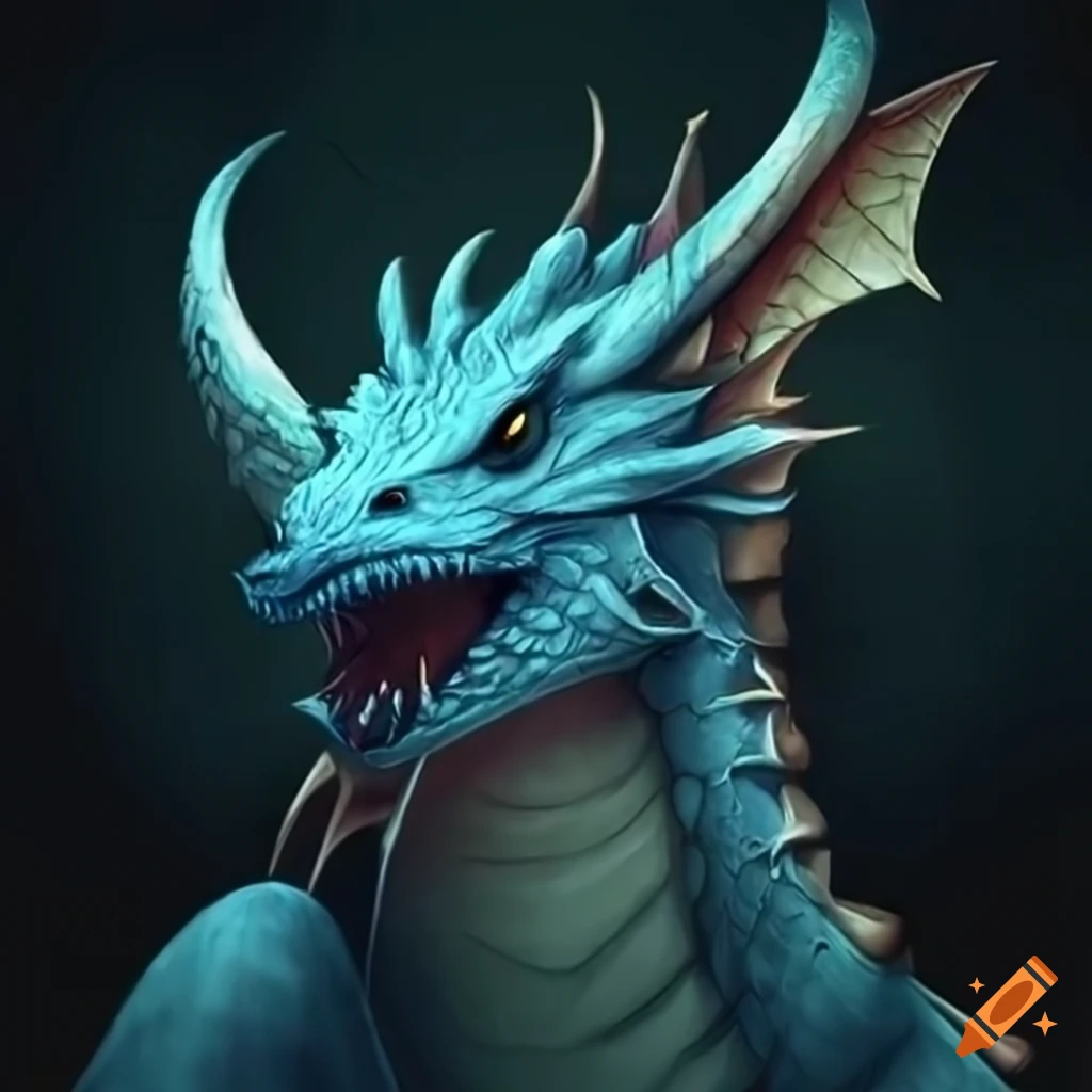 Illustration of a sad dragon on Craiyon