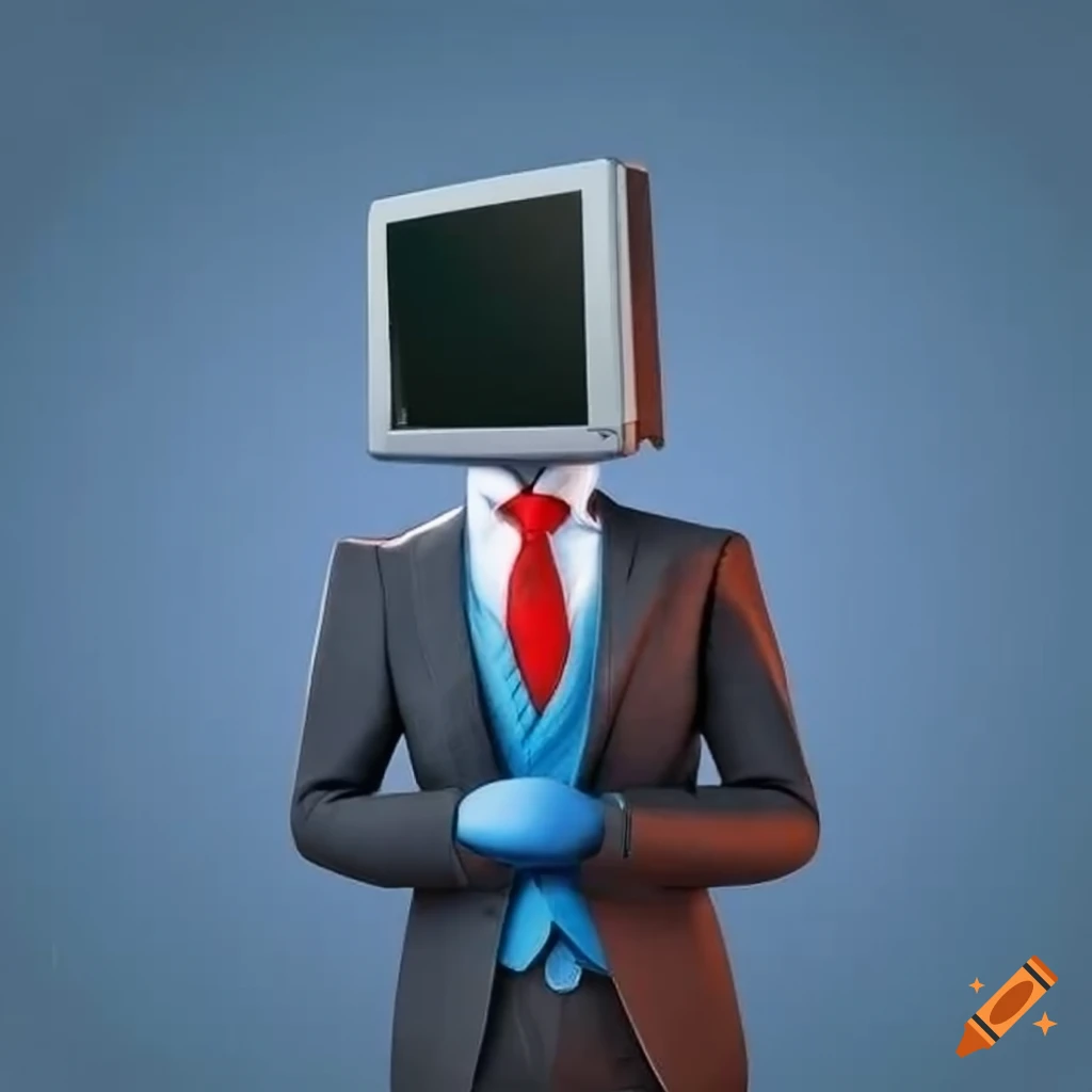 Artwork of a figure with a monitor head