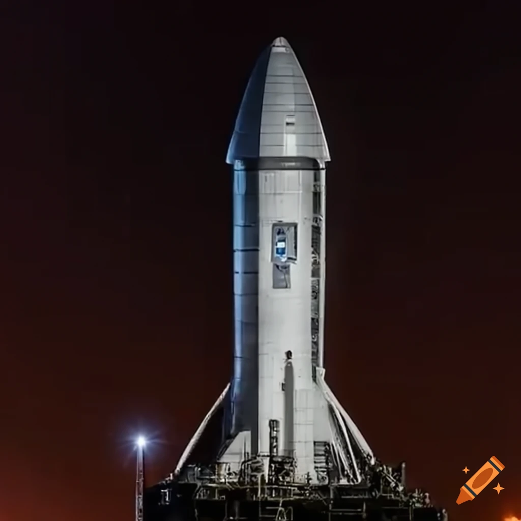 Image of spacex starship with mining drill