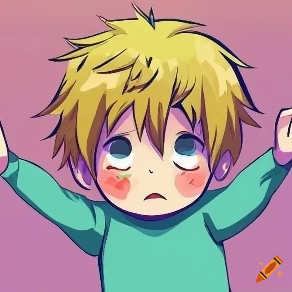 Detailed drawing of a cute kid blushing on Craiyon