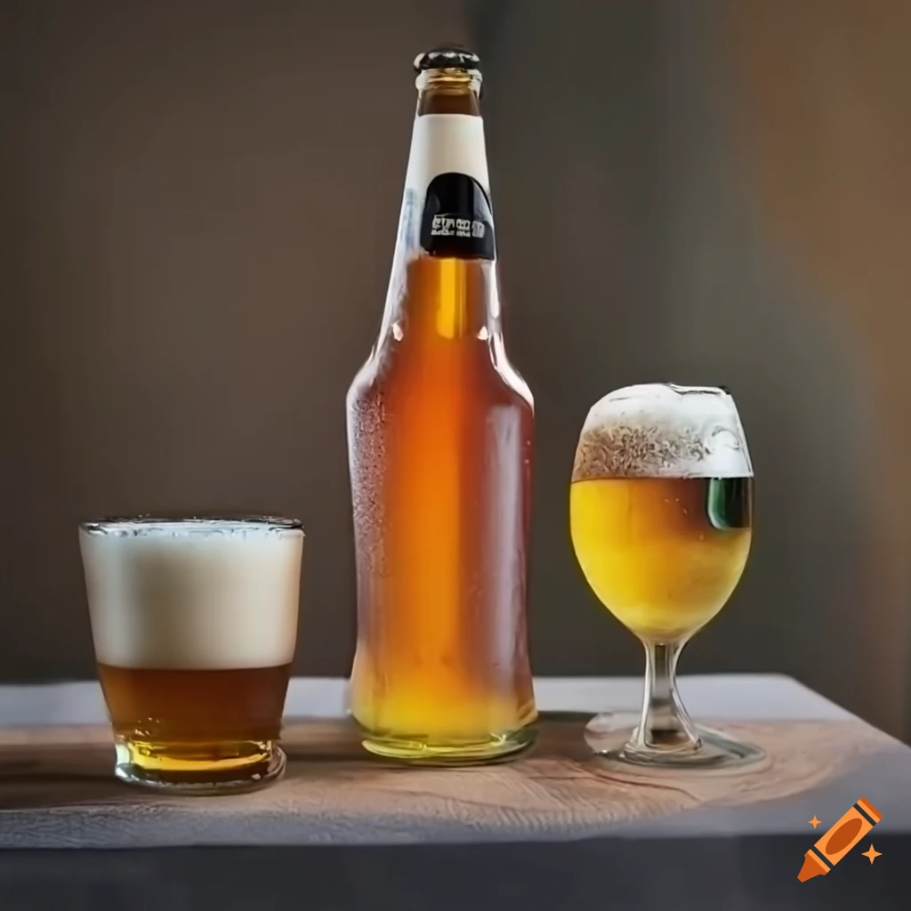 Home brewer crafting artsy beer in a backyard setup on Craiyon